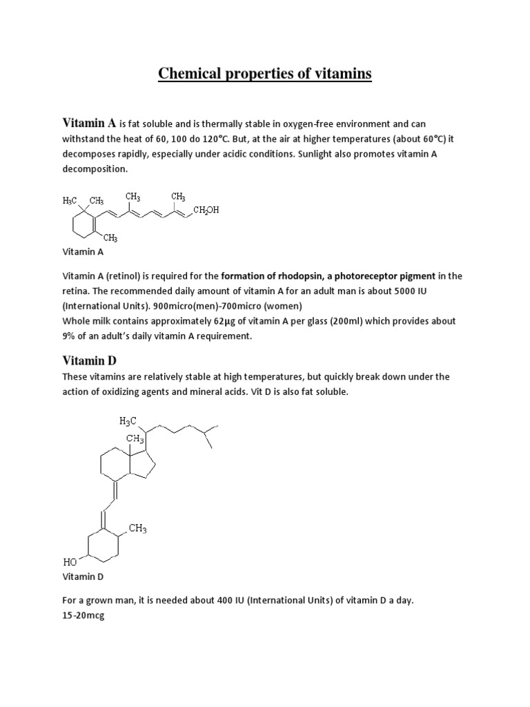 Chemical Properties of Vitamins | PDF | Vitamin C | Redox