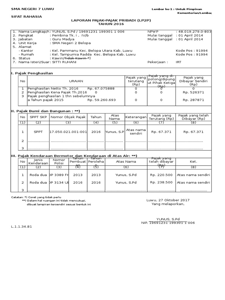 Format Laporan Pajak | PDF