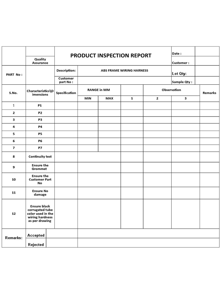 Product Inspection Report | PDF
