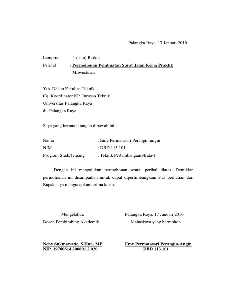 Surat Permohonan Surat Jalan | PDF