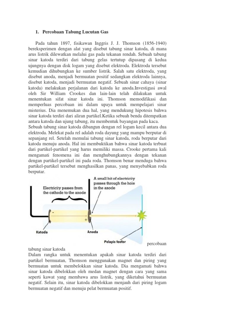 Penemuan Elektron: Percobaan Thomson dan Millikan | PDF | Perjalanan | Dewasa Muda