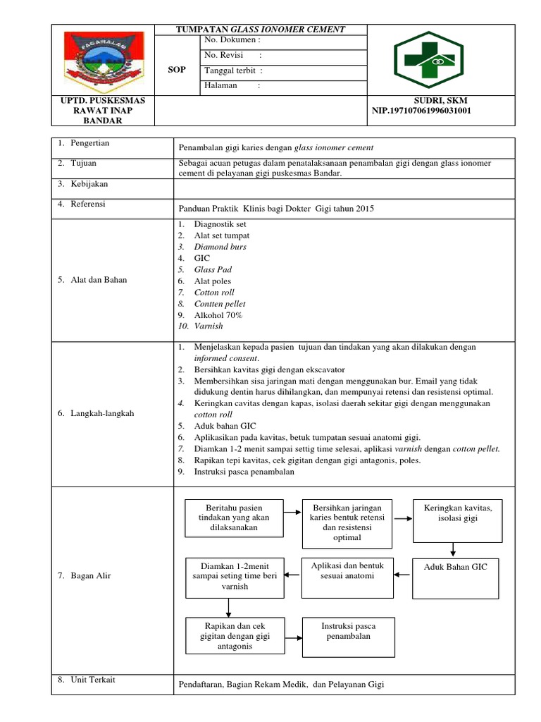Sop Tumpatan Glass Ionomer Cement | PDF