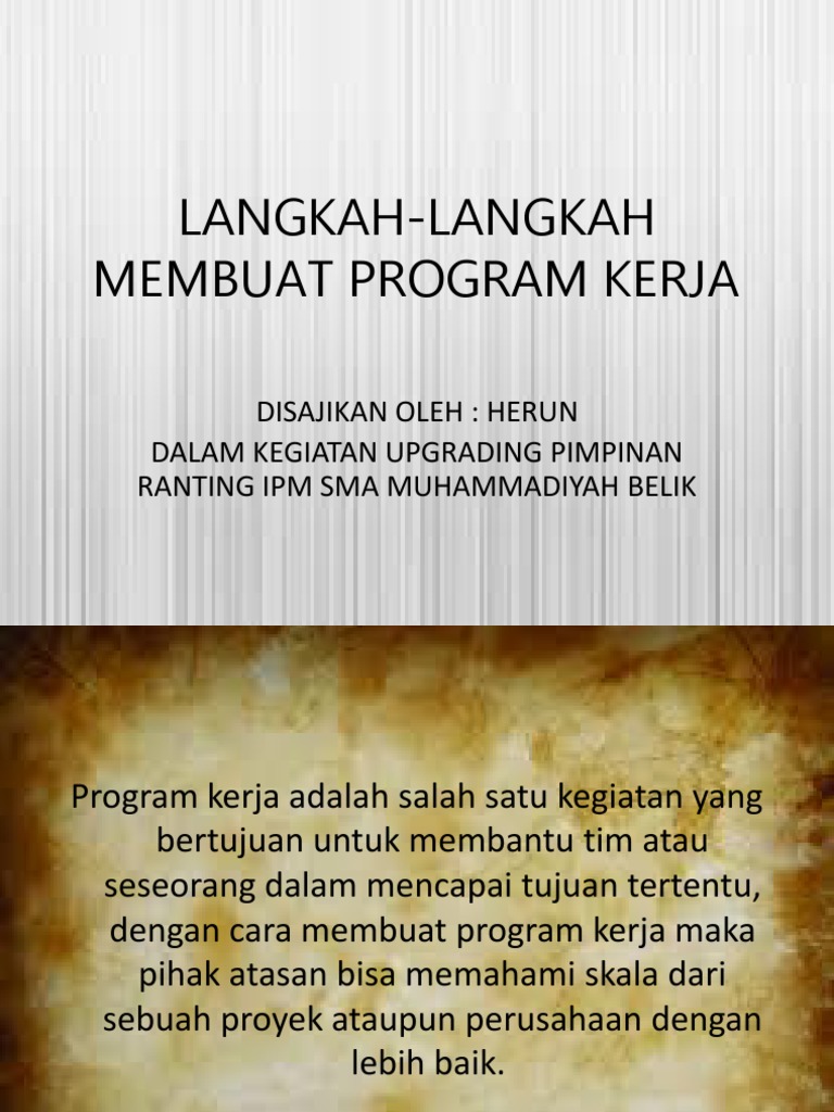 Langkah-Langkah Membuat Program Kerja | PDF