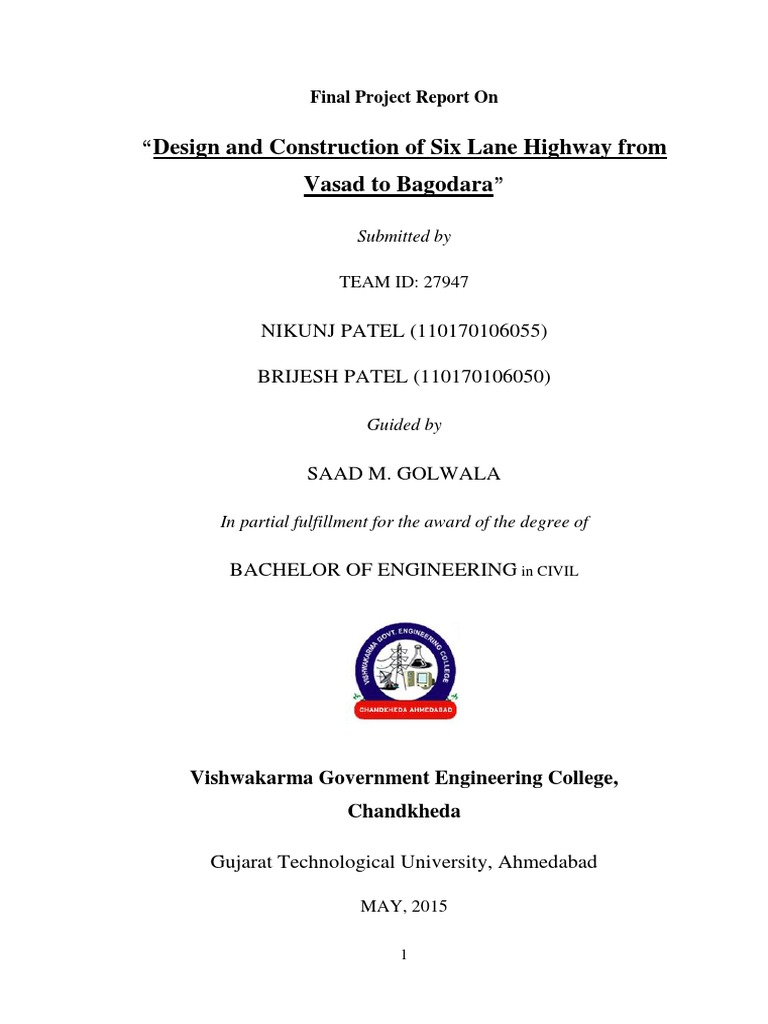GTU Thesis | Download Free PDF | Asphalt | Road Surface