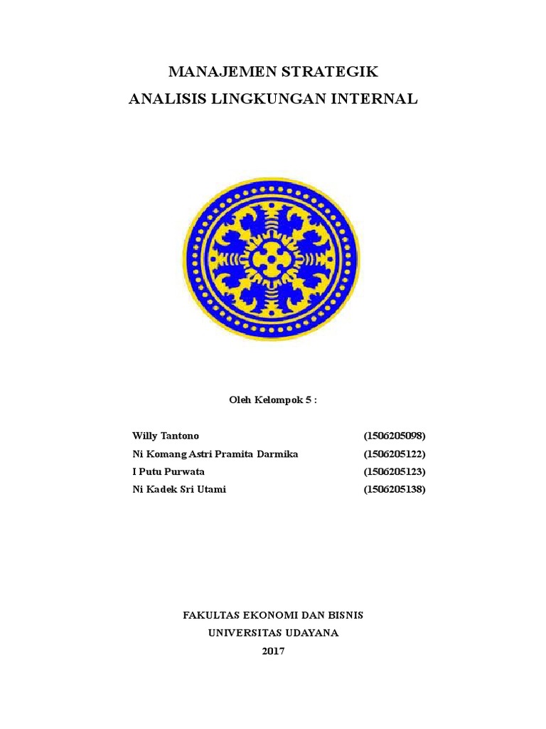Makalah Manajemen Strategik Analisis Lingkungan Internal | PDF