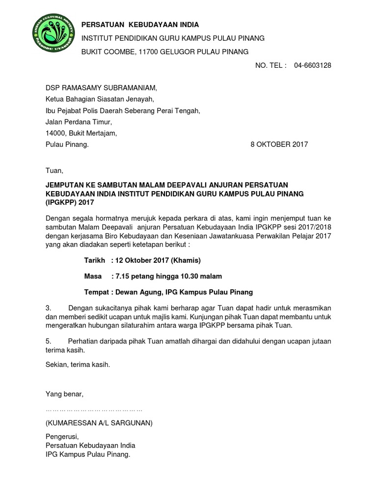 Surat Jemputan Vip Word | PDF