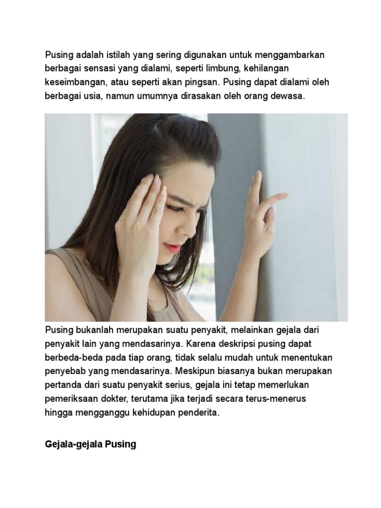 PUSING | PDF | Kesehatan Holistik | Gaya Hidup