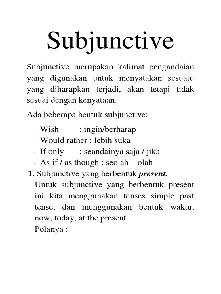 Subjunctive | PDF