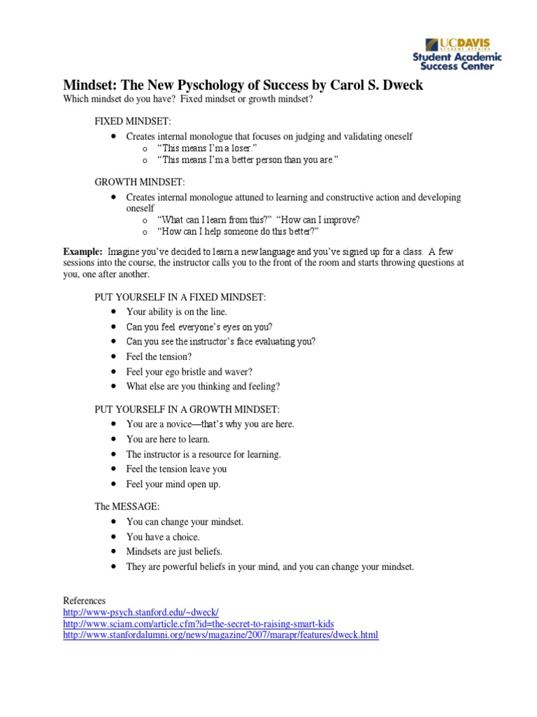 Mindset PDF | PDF | Self-Improvement