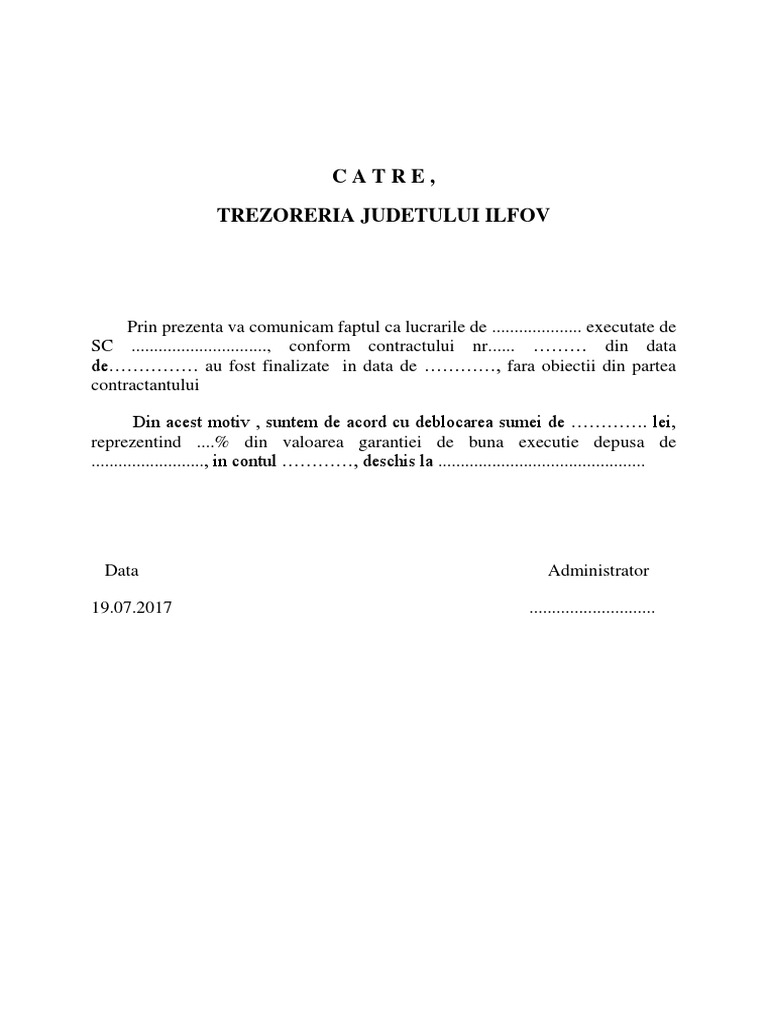 Model Adresa Deblocare Garantii | PDF