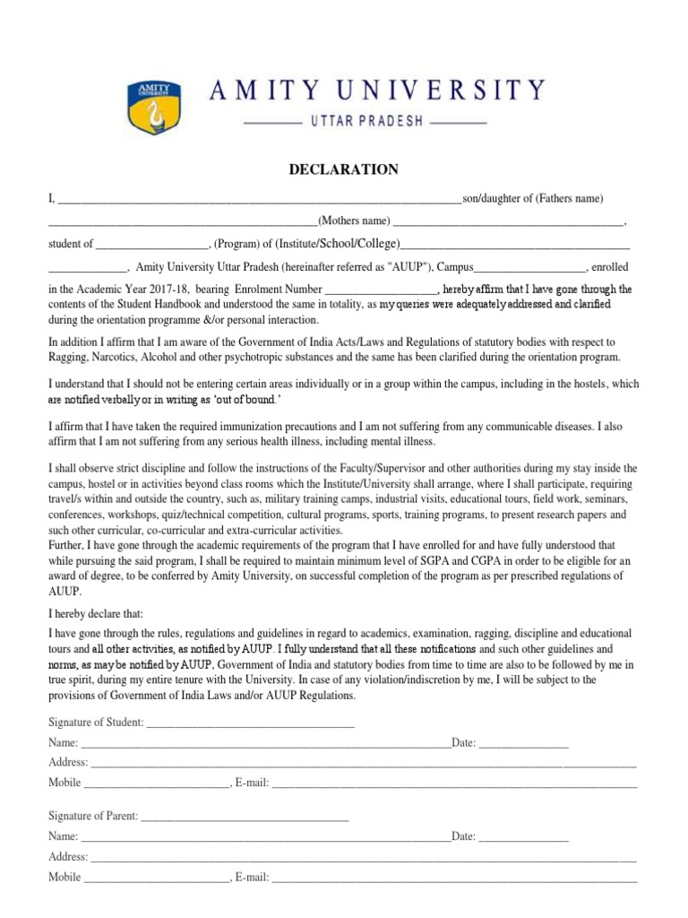 Declaration Form | PDF | Social Institutions | Social Science