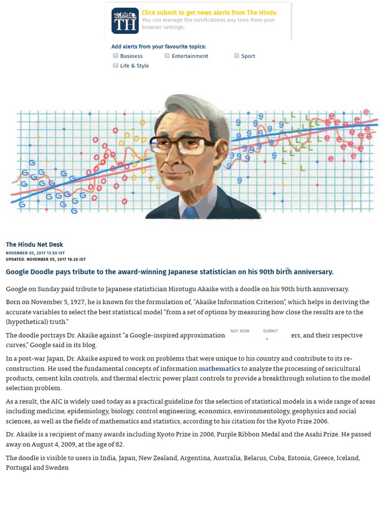 Who Is Hirotugu Akaike | PDF | Akaike Information Criterion | Statistics Who Is Hirotugu Akaike | PDF | Akaike Information Criterion | Statistics