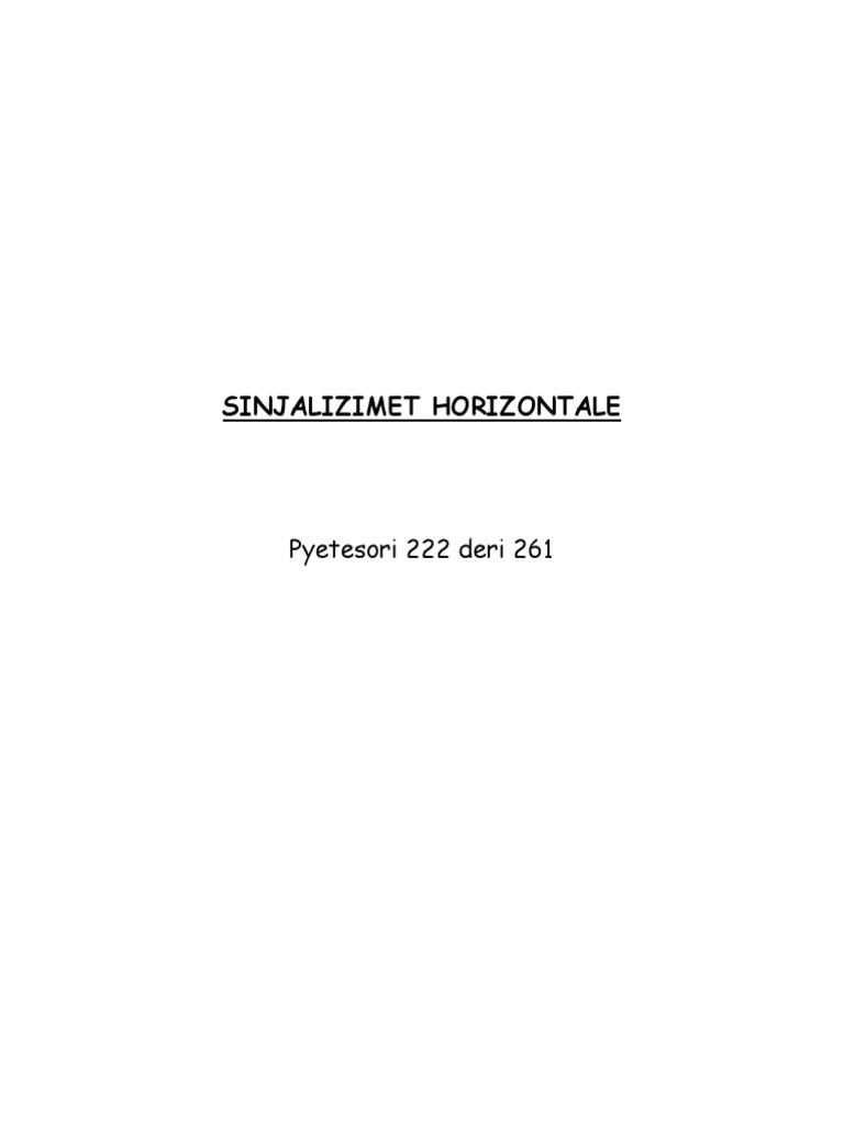 Sinjalet Horizontale | PDF