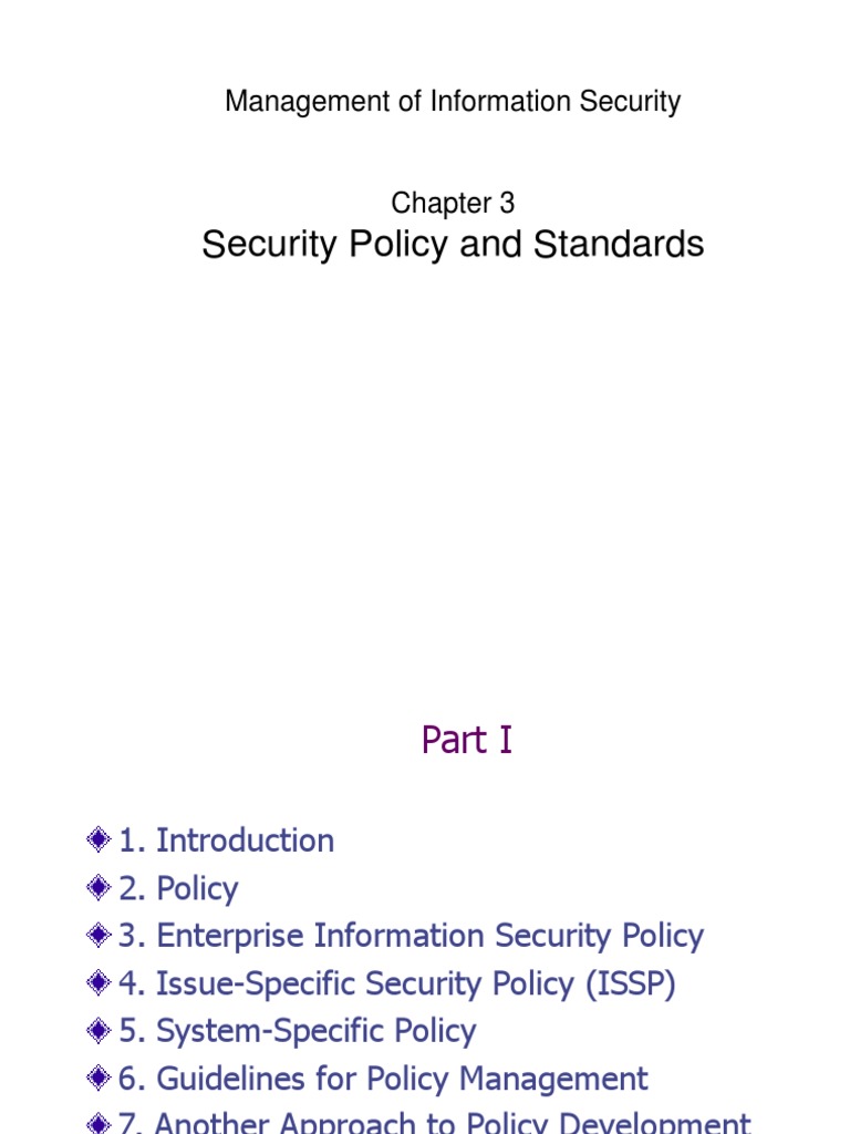 Chapter04-Security Policy and Standards | PDF | Information Security ...