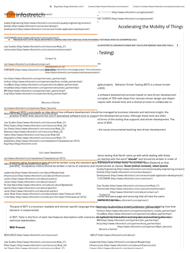 Automated Testing Using Bdt Behavior Driven Testing Pdf Computer Engineering Areas Of 