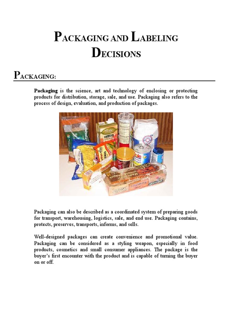Packaging and Labeling Decisions | PDF | Packaging And Labeling | Brand