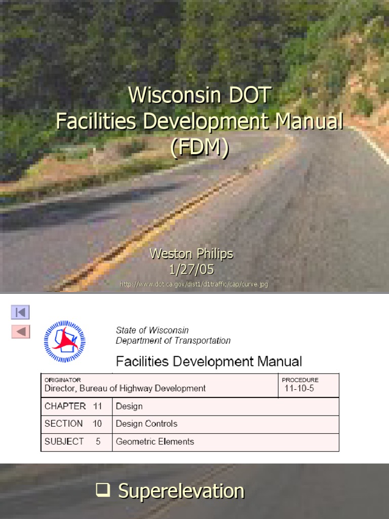 Wisconsin DOT Facilities Development Manual (FDM) | PDF | Tangent ...