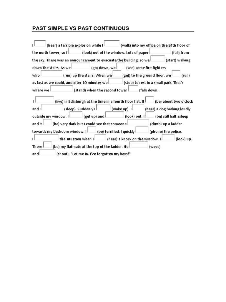 Past Simple Vs Past Continuous | PDF