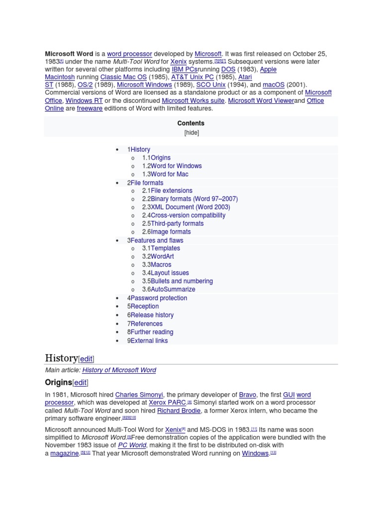History: Microsoft Word Is A | Download Free PDF | Microsoft Word ...