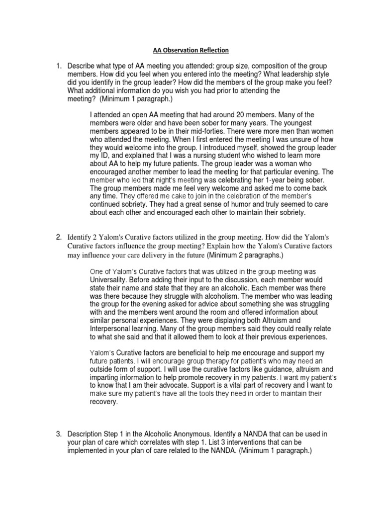 Aa Observation Reflection Banks | PDF | Alcoholics Anonymous | Twelve ...