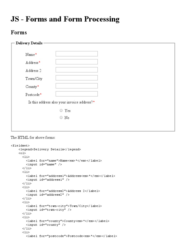 Javascript Forms Pdf Html Element Computer File Formats 5453