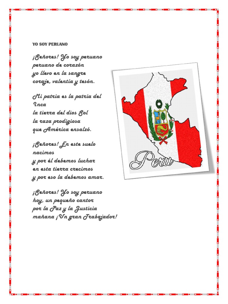 Poesia Yo Soy Peruano | PDF