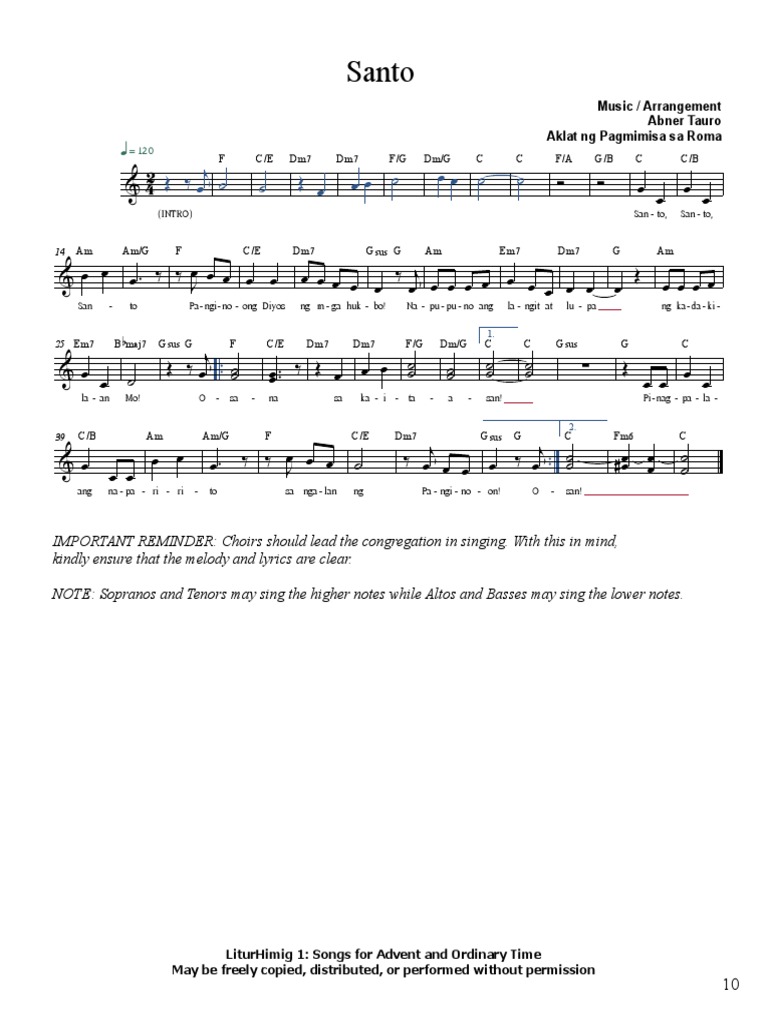 Santo | PDF | Singing | Choir