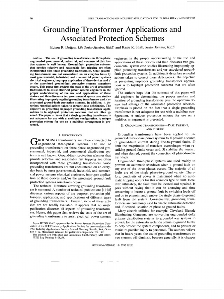 Grounding Transformers | PDF | Transformer | Resistor