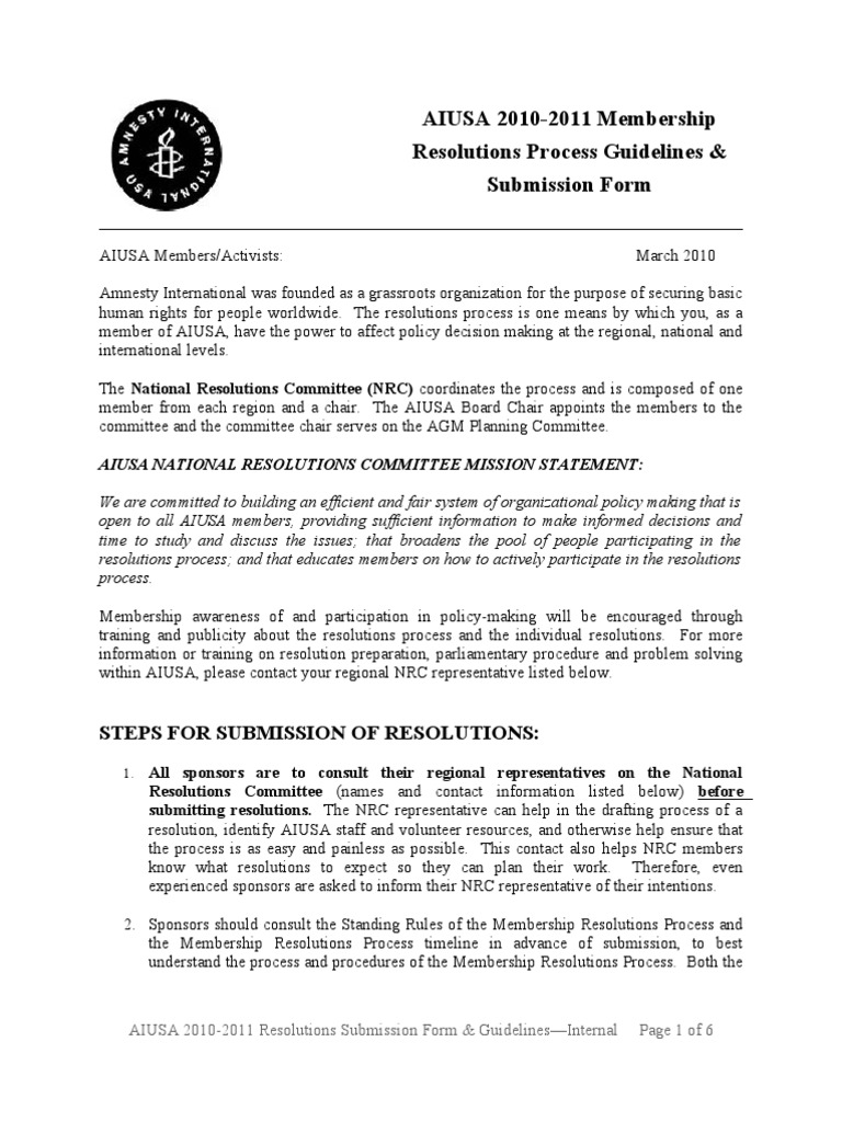 2010 Resolution Submission Form | PDF | Nuclear Regulatory Commission ...