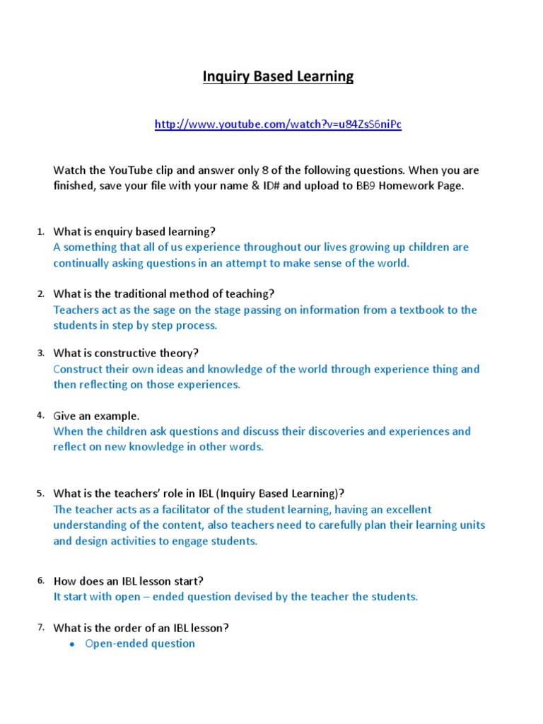 Inquire Based Learning-H00328114 | PDF