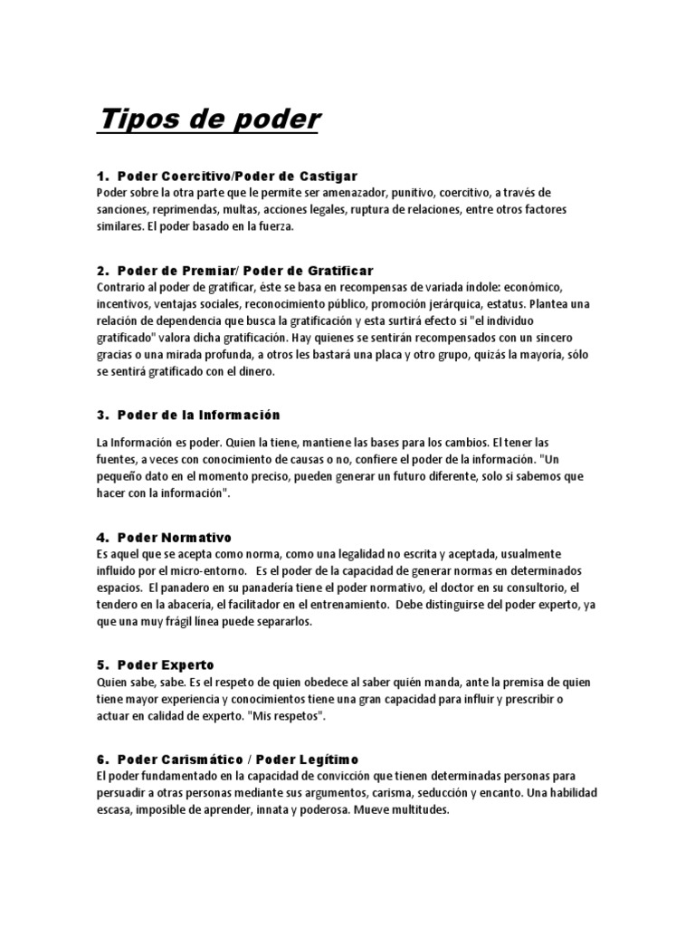 Tipos de Poder | PDF | Comité | Science