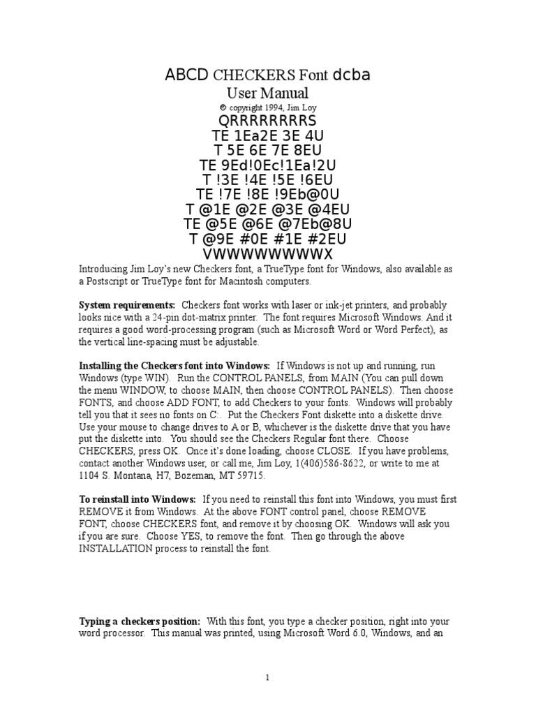 Checkers Regular | Download Free PDF | Microsoft Word | Typefaces