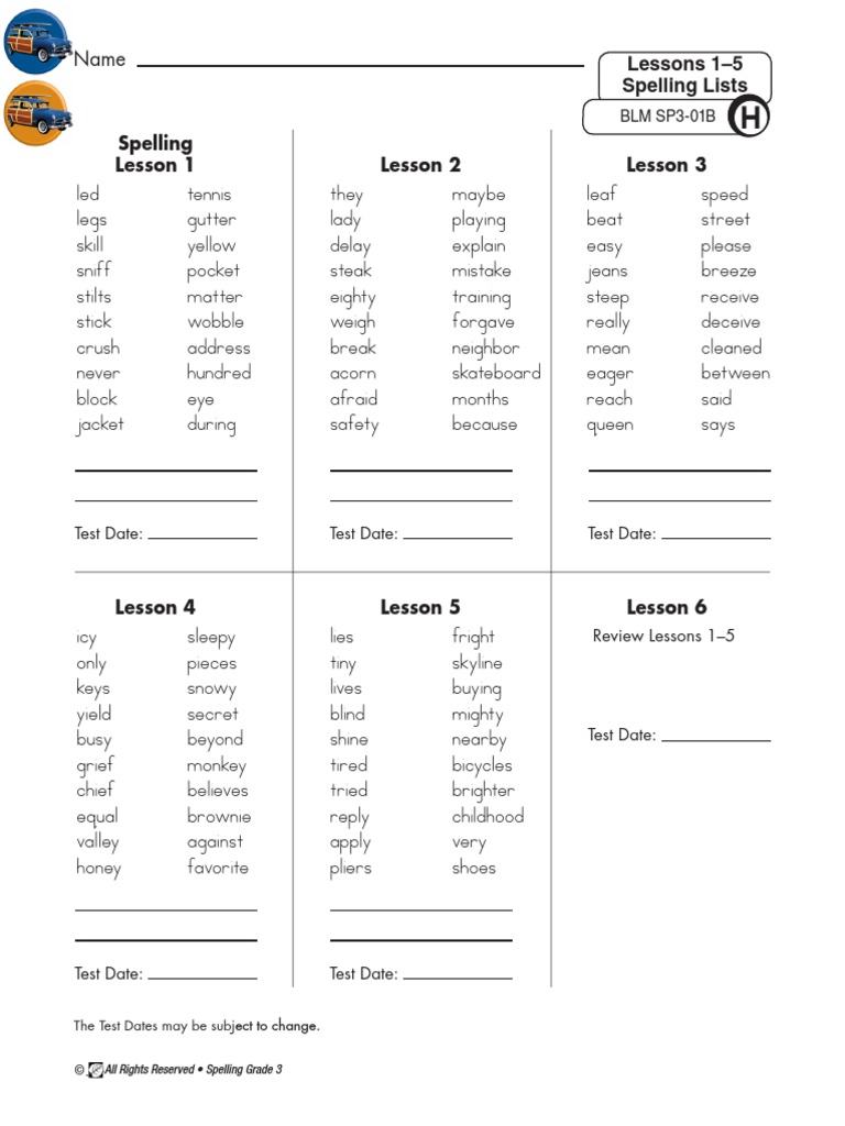 spelling lessons 1-23