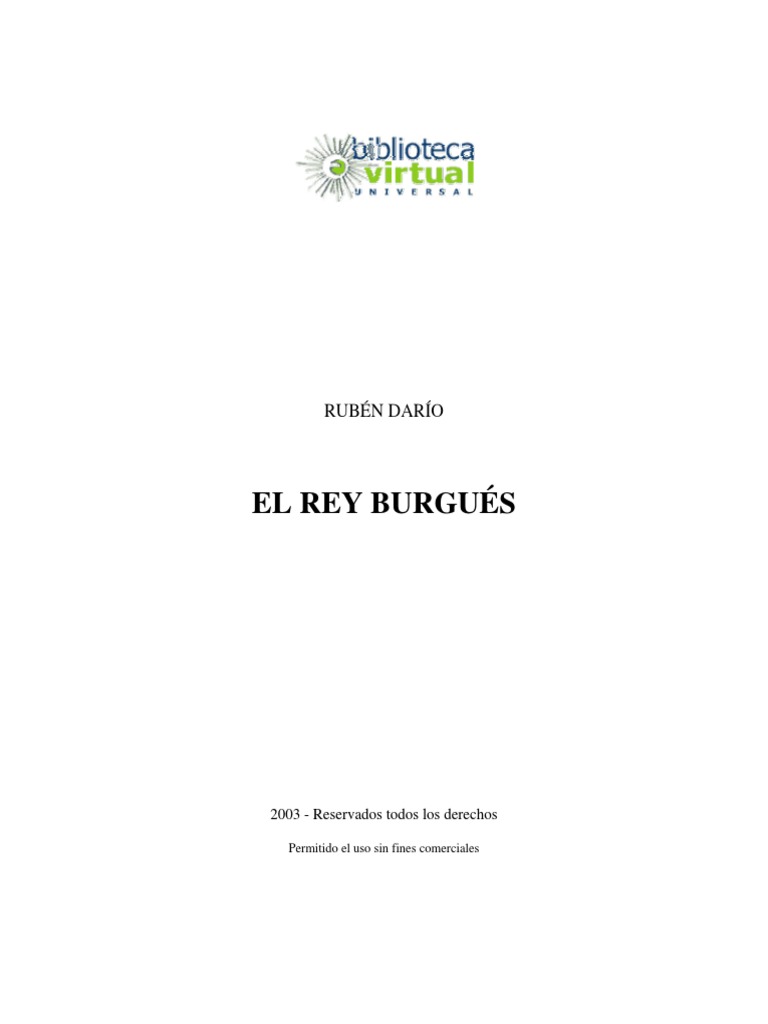 El Rey Burgués Ruben Darío PDF | PDF | Naturaleza