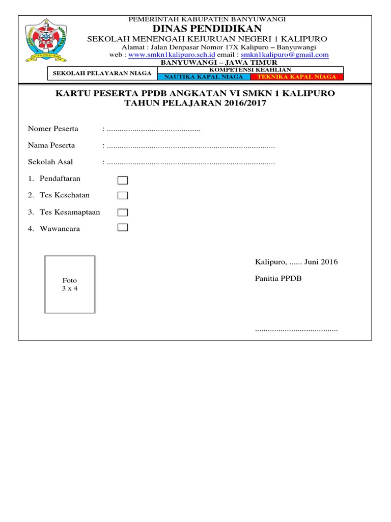 Form Pendaftaran PPDB | PDF