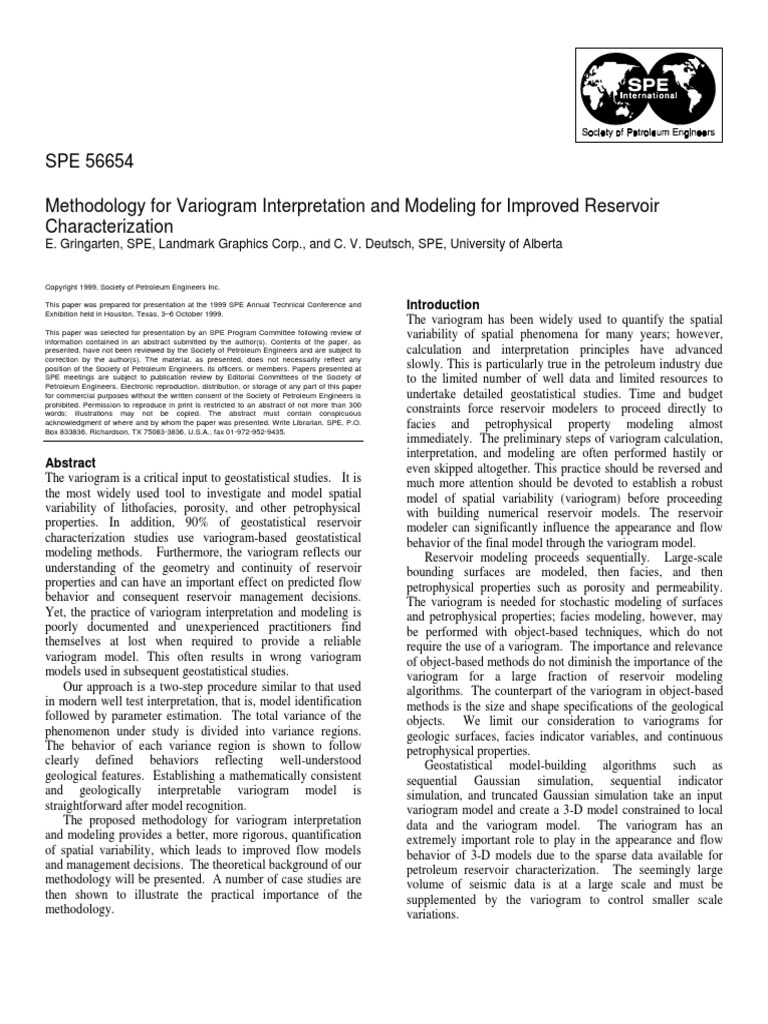 1999 - Gringarten & Deutsch - Methodology For Variogram Interpretation and Modeling For Improved ...