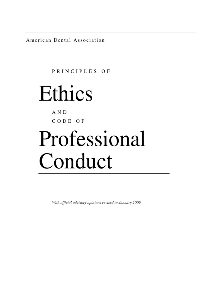 ADA Code of Ethics | PDF | Dentistry | Confidentiality
