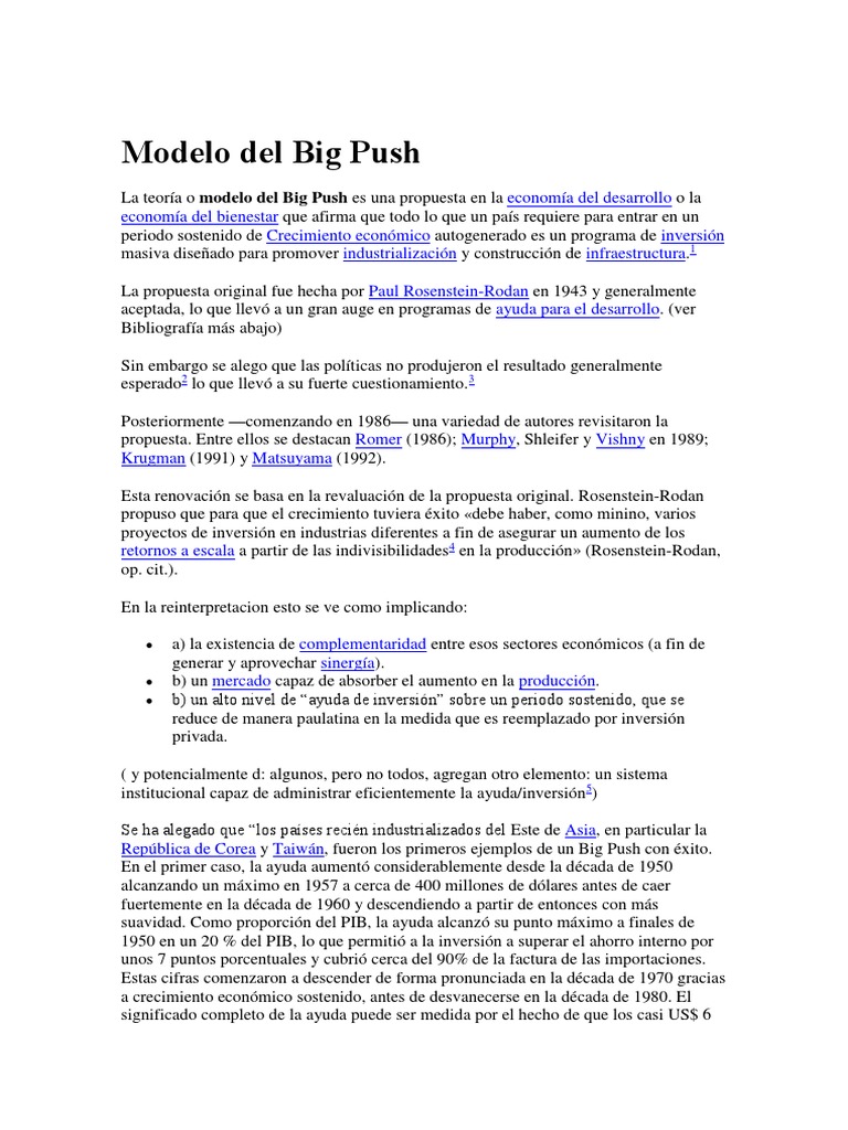 Modelo Big Push | PDF | Ciencias económicas | Economias