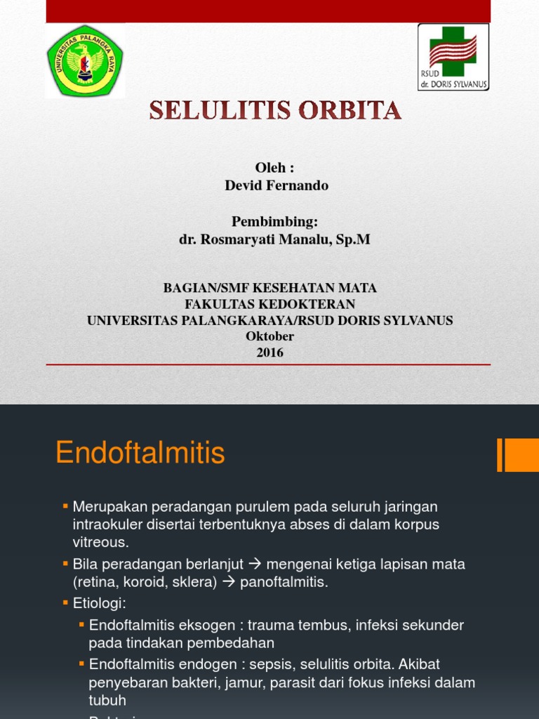Selulitis Orbita Dan Endoftalmitis | PDF