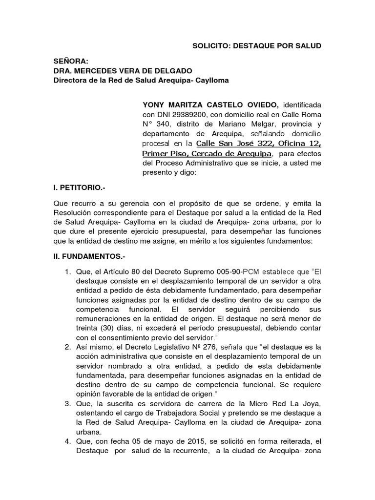 Solicitud Yony Maritza Castelo | PDF | Cuidado de salud del gobierno | Bienestar