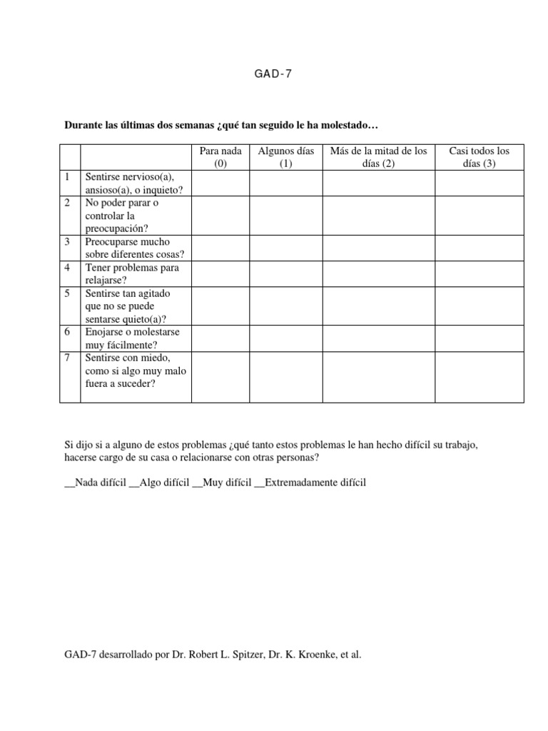GAD7 Spanish | PDF