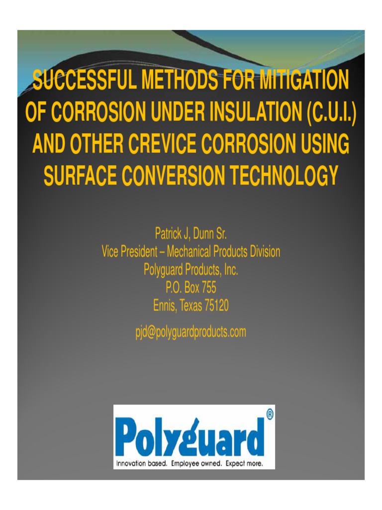 CUI Presentation | PDF | Corrosion | Metals