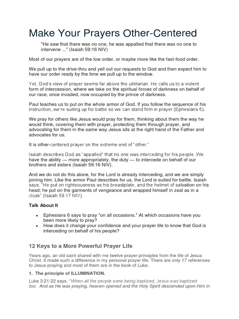 Intercessory Prayer | PDF | Intercession | Prayer