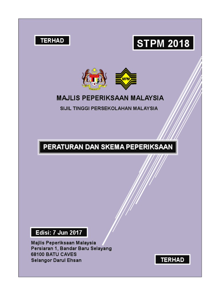 Semak Dan Skema Peperiksaan STPM 2018 - 07062017 | PDF