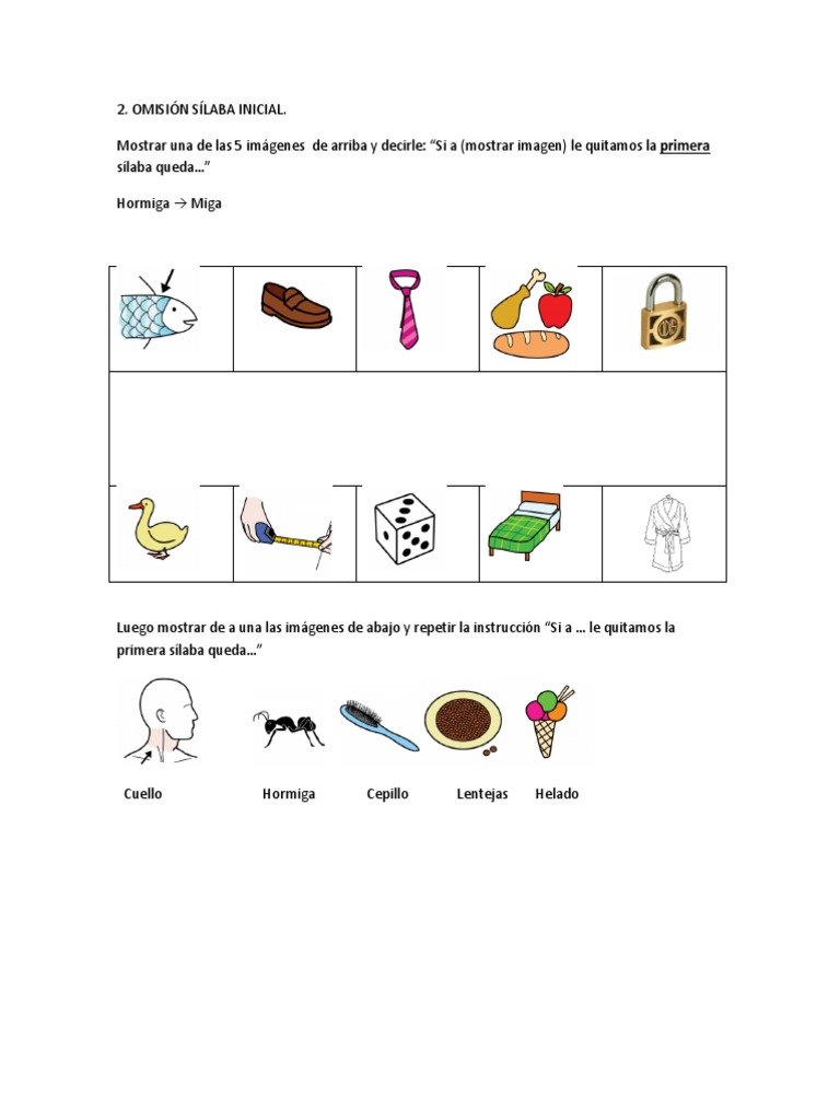Omisión Sílaba Inicial Medial y Final | PDF