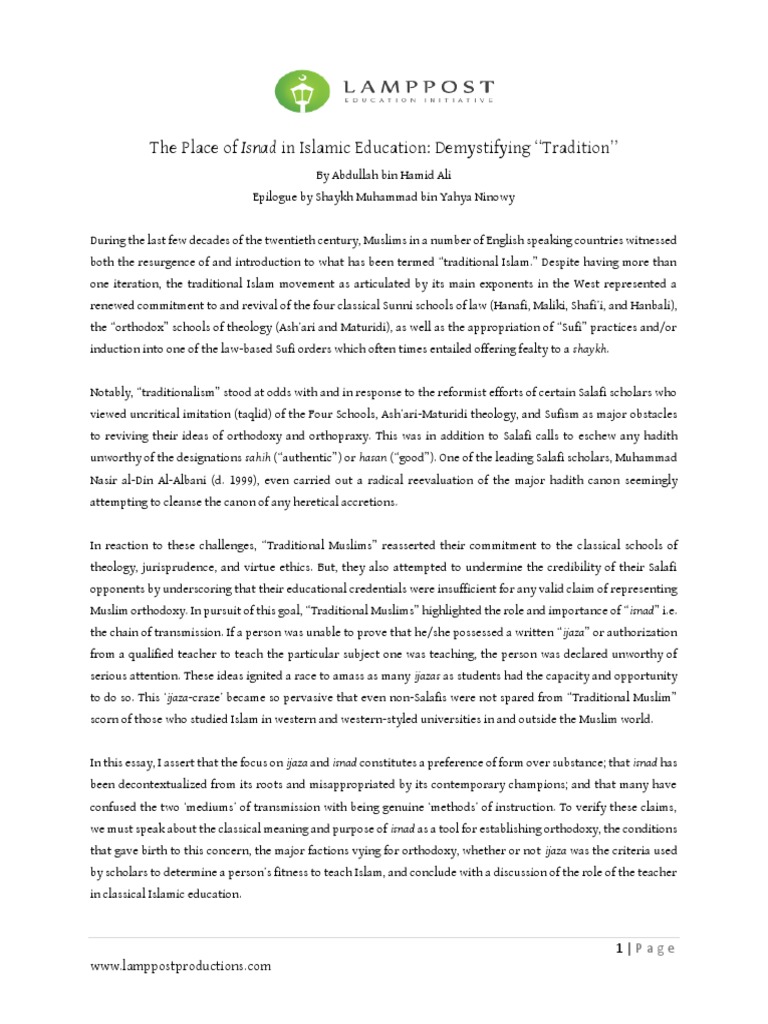 Isnad | PDF | Hadith | Sunni Islam