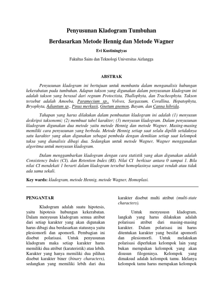 Penyusunan Kladogram Tumbuhan Ready | PDF