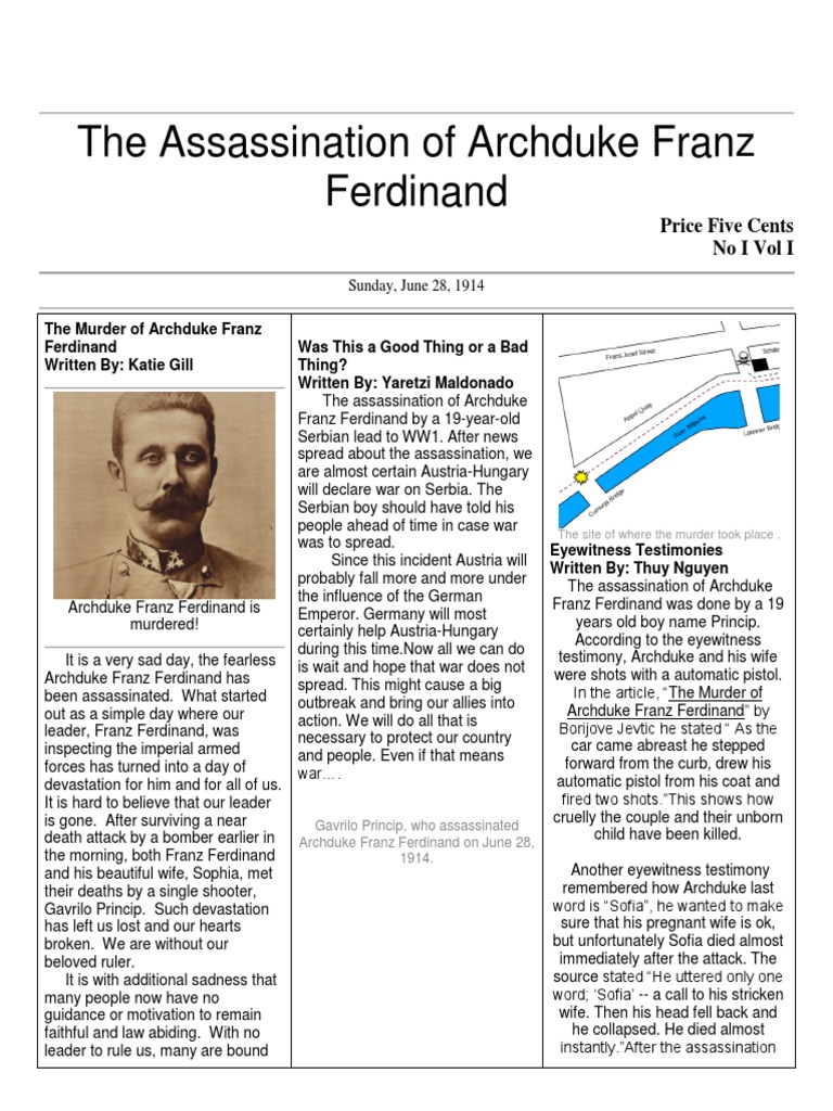 Archduke Assassination-Newspaper | Download Free PDF | Austria Hungary ...