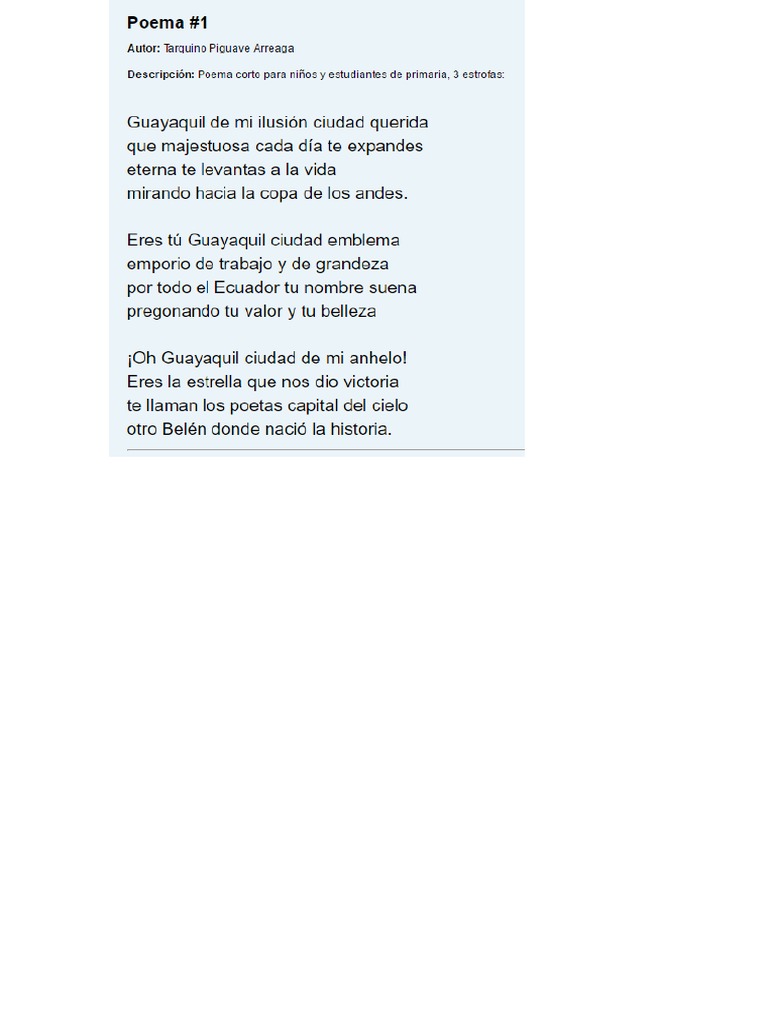 Poema Para Guayaquil