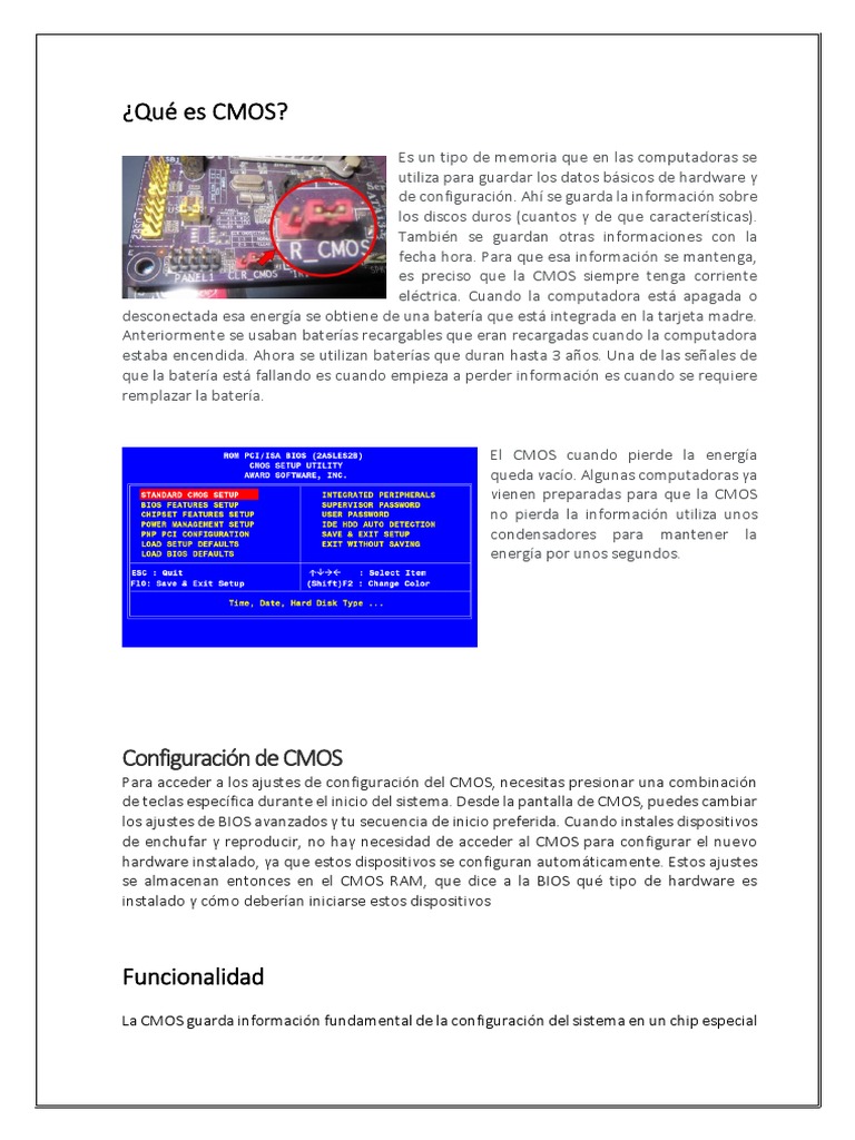 Lo que es CMOS: una guía sobre la memoria de configuración del sistema ...